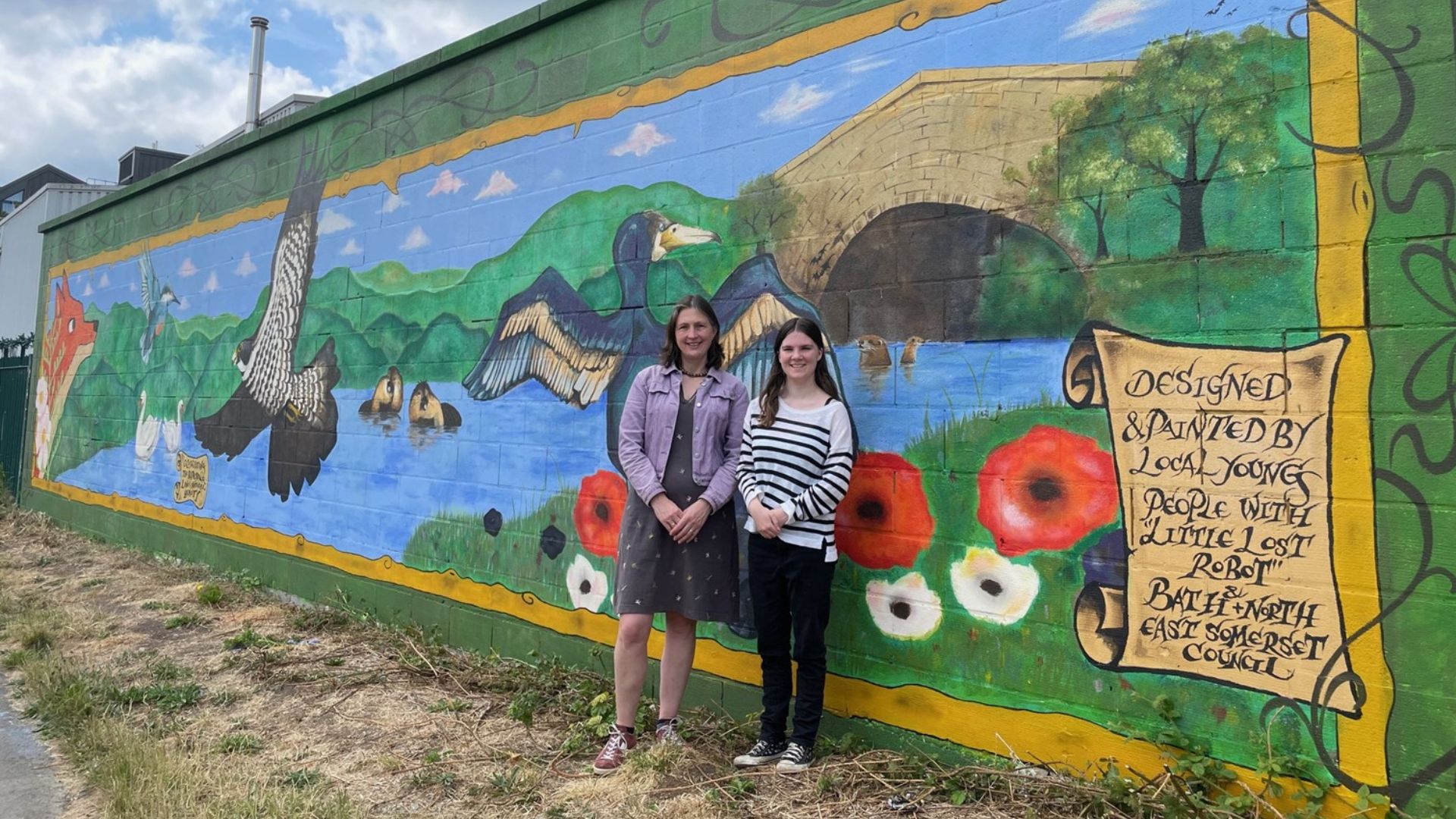 Nature-themed mural brings a splash of colour to Bath's riverside ...